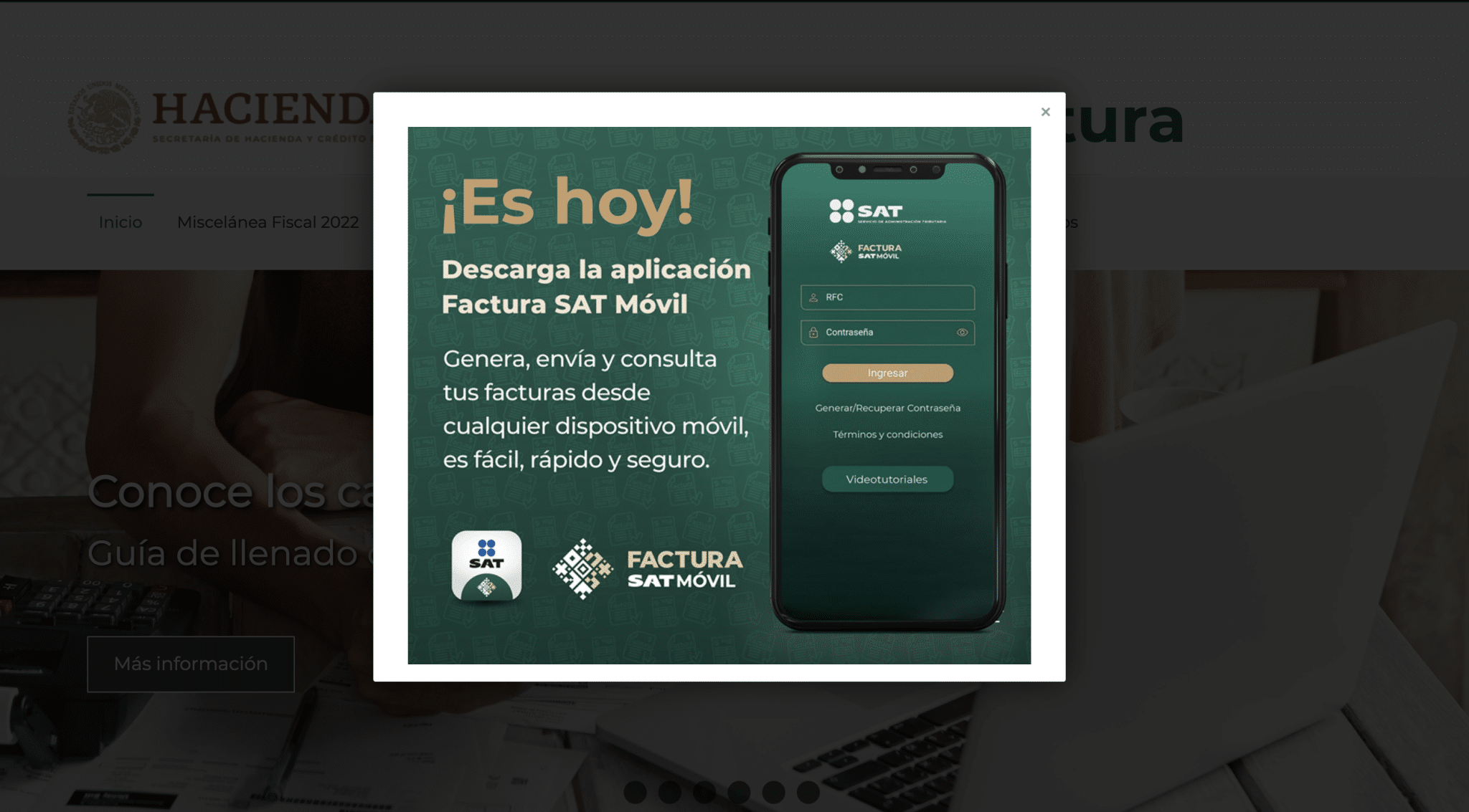 El SAT lanza la app Factura SAT Móvil, para facturar con el celular